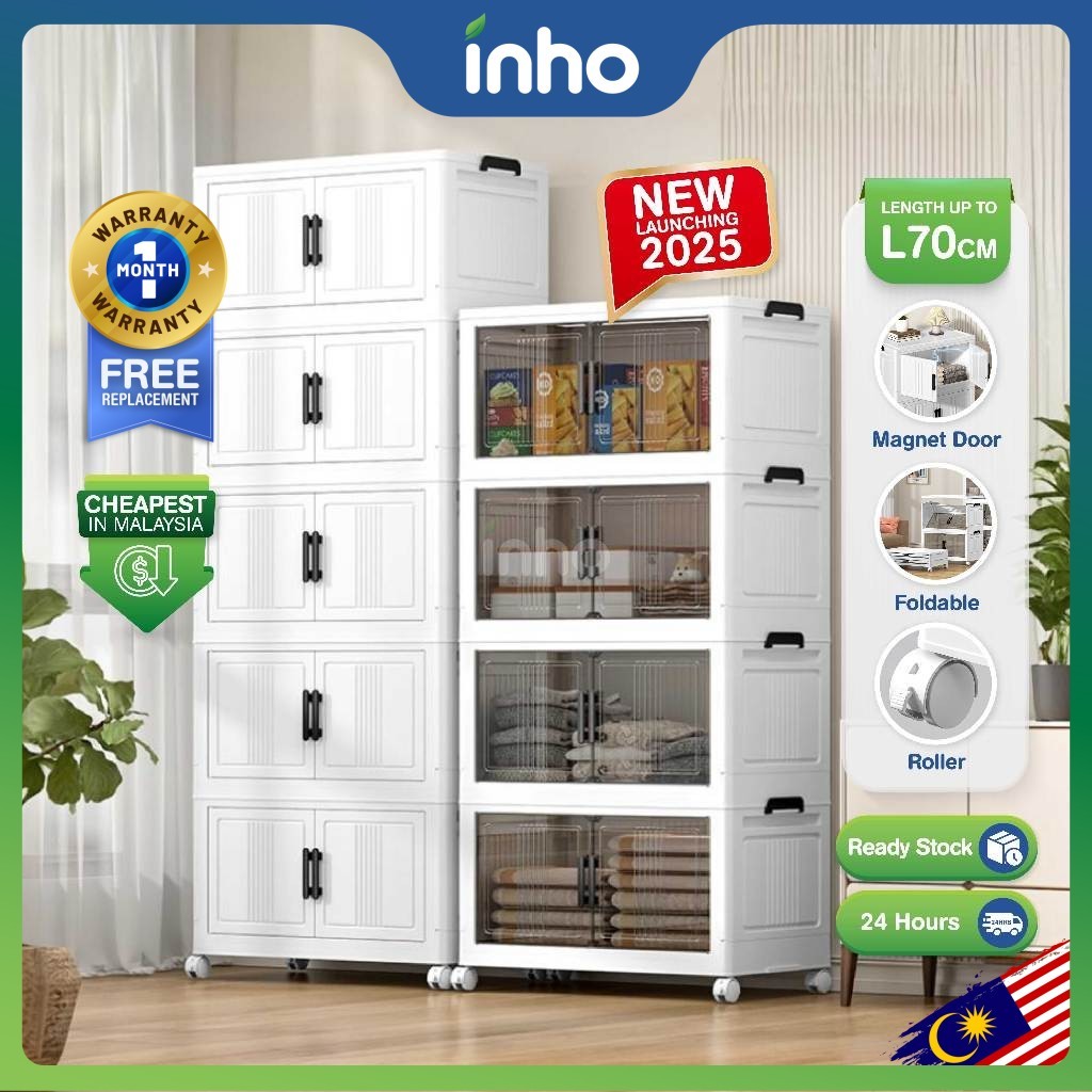 【Shipping Promo】INHO L50-70cm (1-5 Layers) 2 Doors Foldable Stackable ...