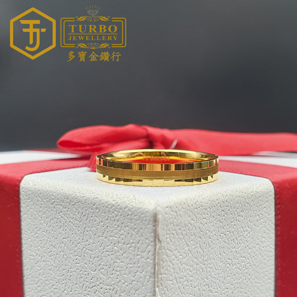 TURBO [999G] Laser Medium Straight Line Ring 镭射边中直线戒指 | Shopee Malaysia