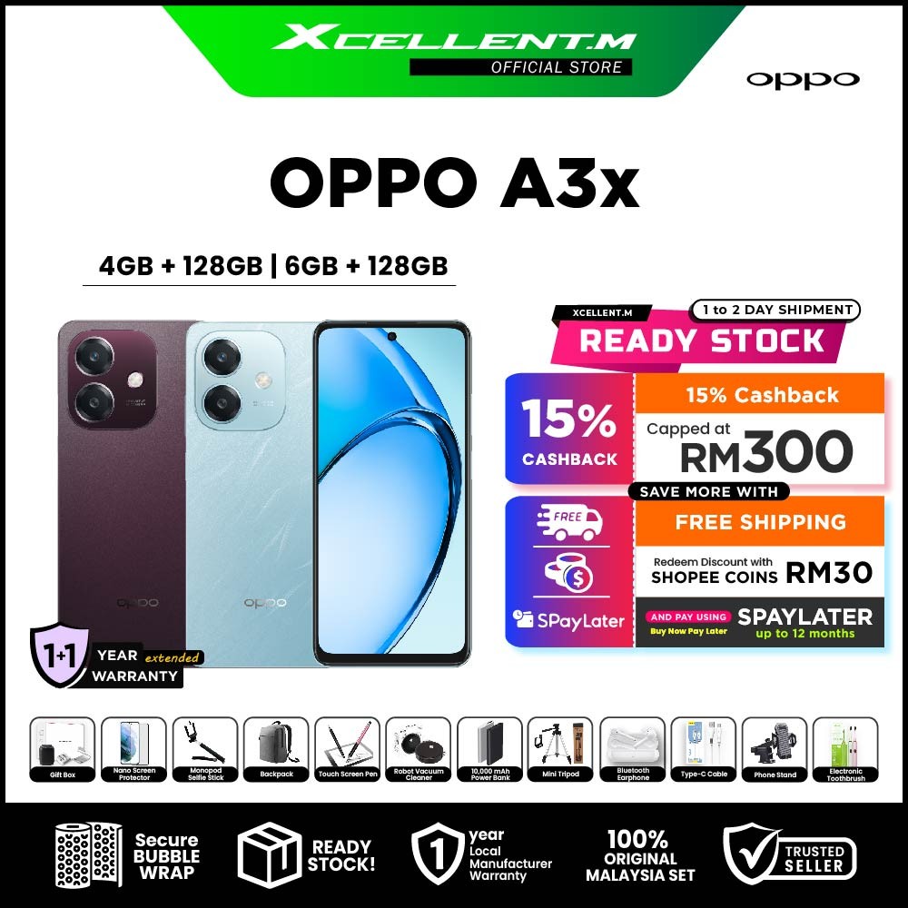 OPPO A3x [4GB RAM 64GB ROM] - Original OPPO Malaysia | Shopee Malaysia