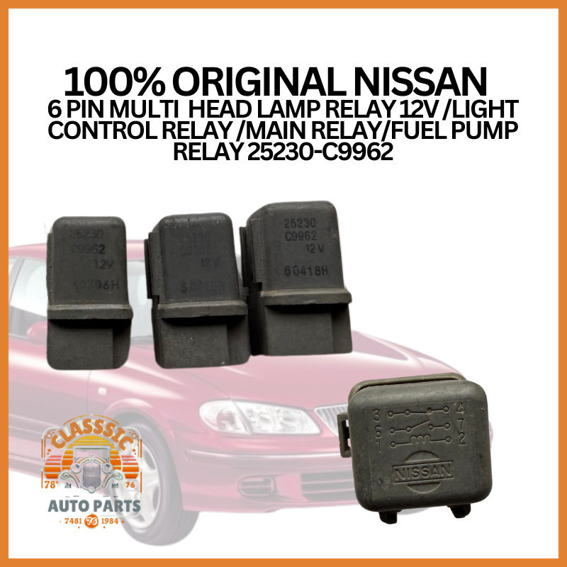 100% ORIGINAL NISSAN 6 PIN MULTI HEAD LAMP RELAY 12V /LIGHT CONTROL ...