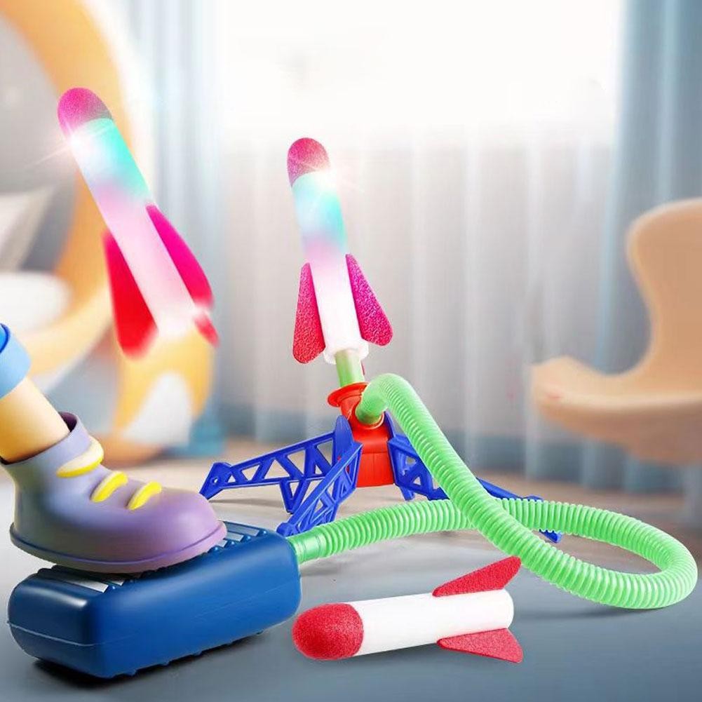 Rocket Toys Kid Pedal Rocket Air Raket Pump Launcher Childrens Led ...