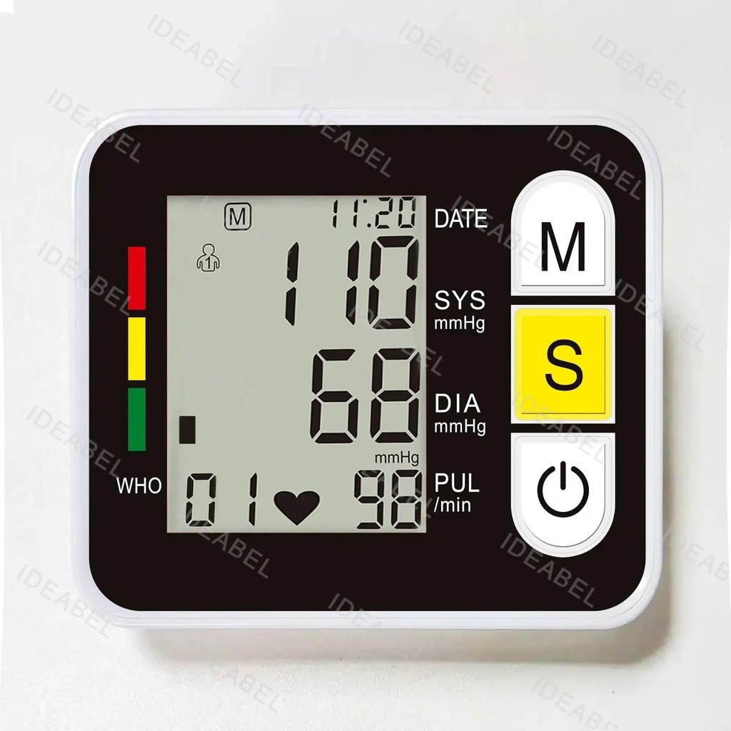 LCD Display Wrist Blood Pressure Monitor Tonometer Tensiometer ...