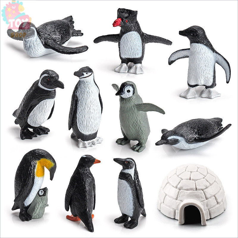 Simulation Mini Penguin Model Set Polar Animal Solid Ornaments Papua ...