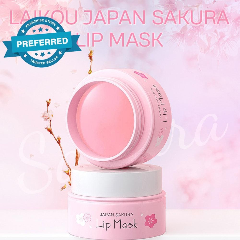 Laikou Sakura Lip Mask Sleeping Night Lip Balm Cherry Balm Blossoms ...