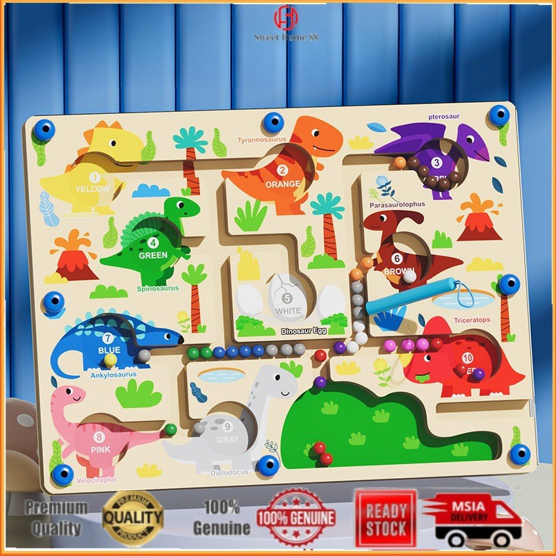 【24h】Magnetic Color & Number Maze Wooden for Kids Magnet Counting Game ...