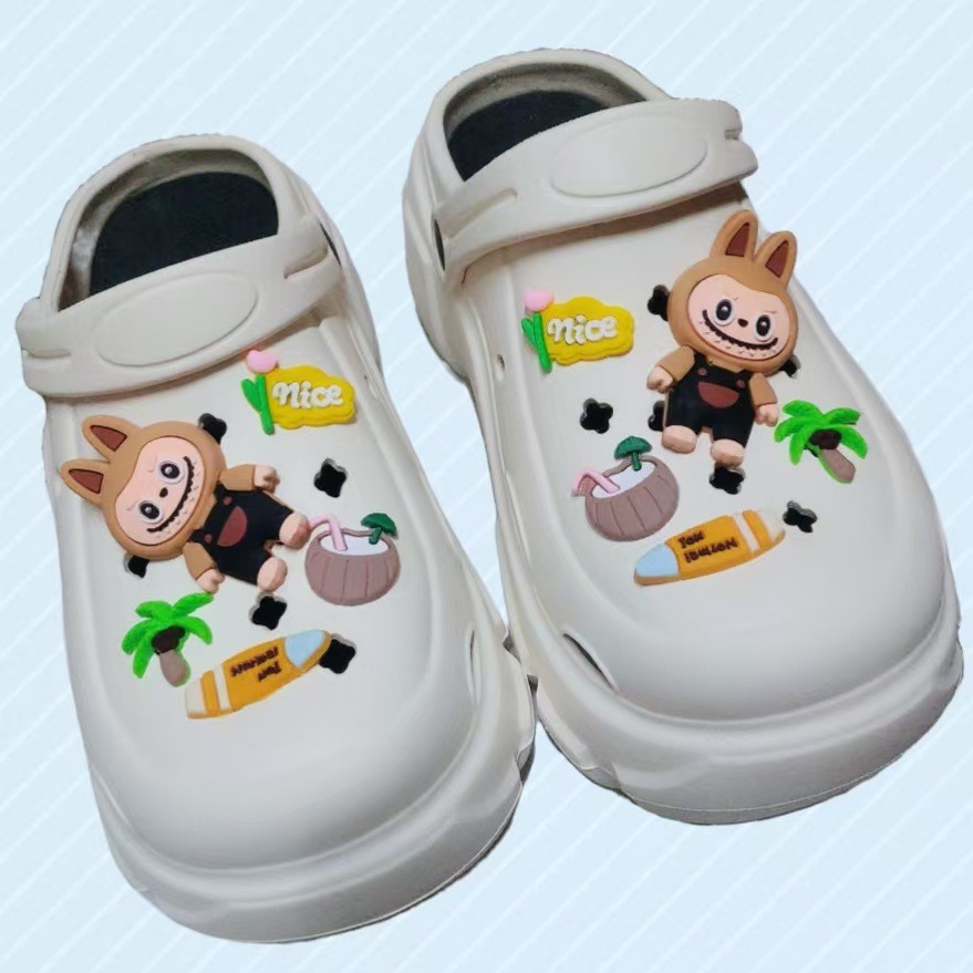 Cartoon Popmart Labubu Jibbitz Set Labubu Macaron Jibits Crocs Charm ...