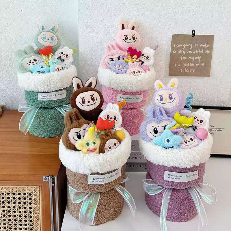 Cross-border Cute labubu labubu Doll Bouquet Doll Send Girlfriend ...