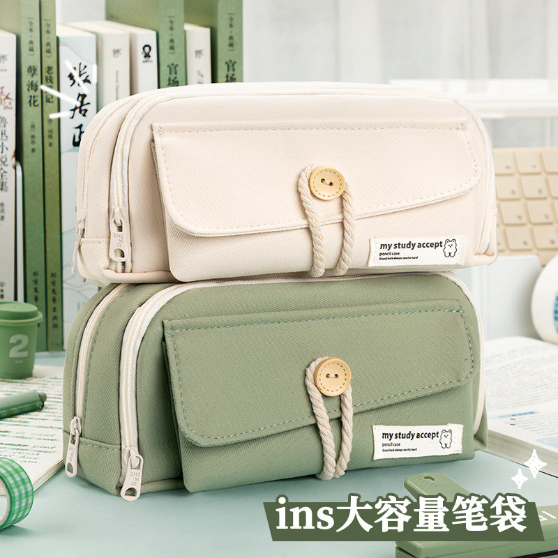 ins Pencil Case 3-Layered Large Capacity Pencil Bags For Student ...