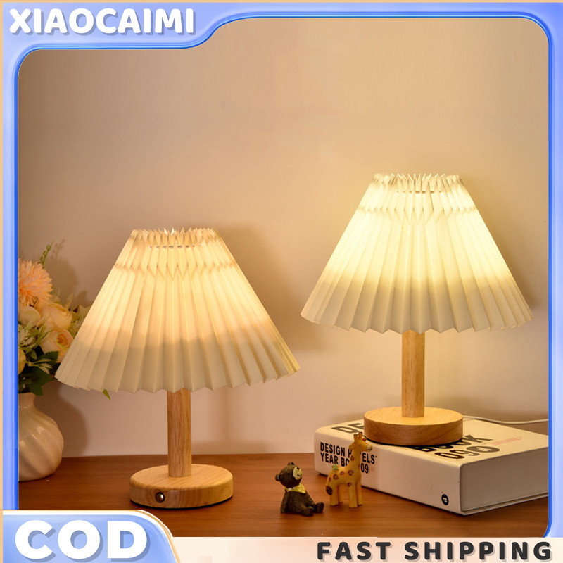 KAYU Table Aesthetic Bed Lamp / Vintage Classic Table Lamp with Wood ...
