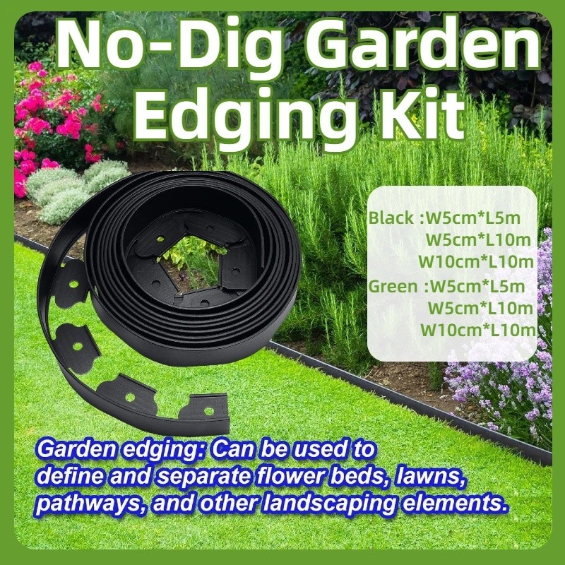 Garden Lawn Edging 5m 10m Length HDPE Recyclable Lawn Border Grass ...