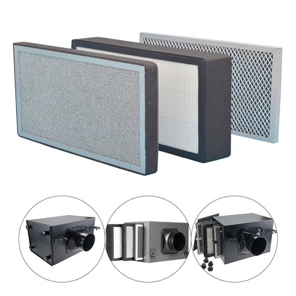 3-Layer Air Purification Filter Box with HEPA & Carbon for Fresh Indoor ...
