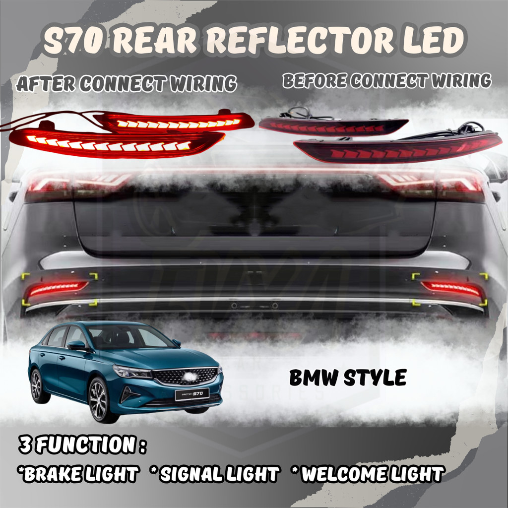 PROTON S70 REAR BUMPER LED REAR REFLECTOR 3 Function LED (BMW STYLE ...
