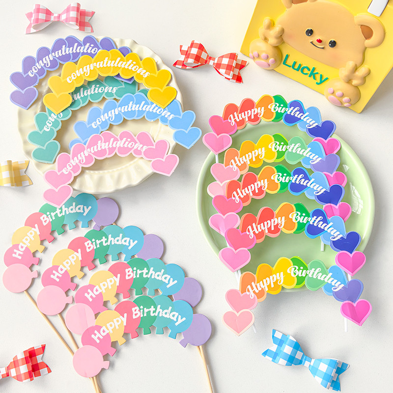 Korean Ins style Love heart Arch Plugin Colorful Flag Retro Dopamine ...