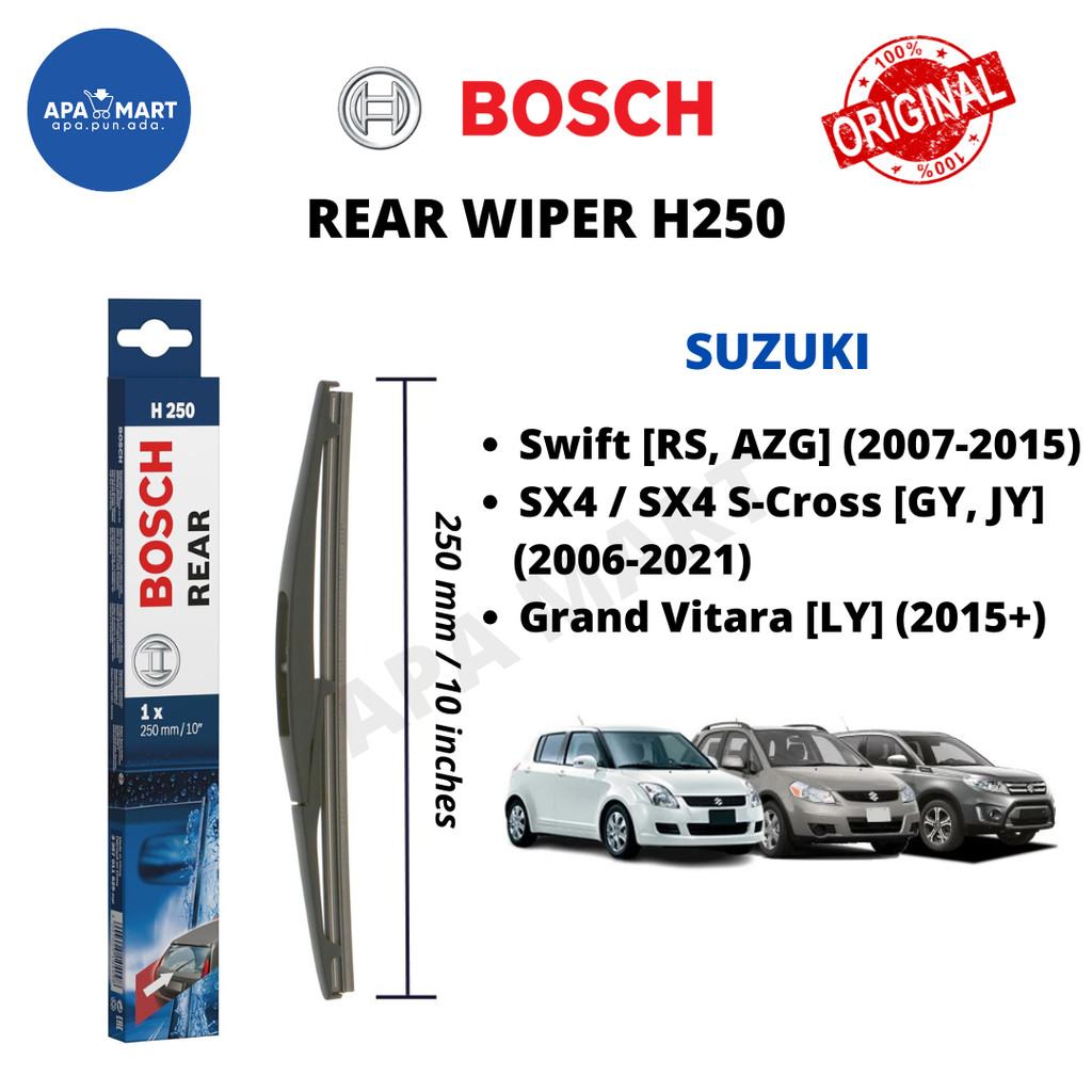 BOSCH Rear Wiper H250 for Suzuki Swift 1.4 1.6 (2007-2015) / SX4, SX4 S ...