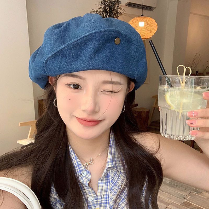 Hat Sweet Cool Hot Girl Cowboy Beret Female Niche Design Big Head ...