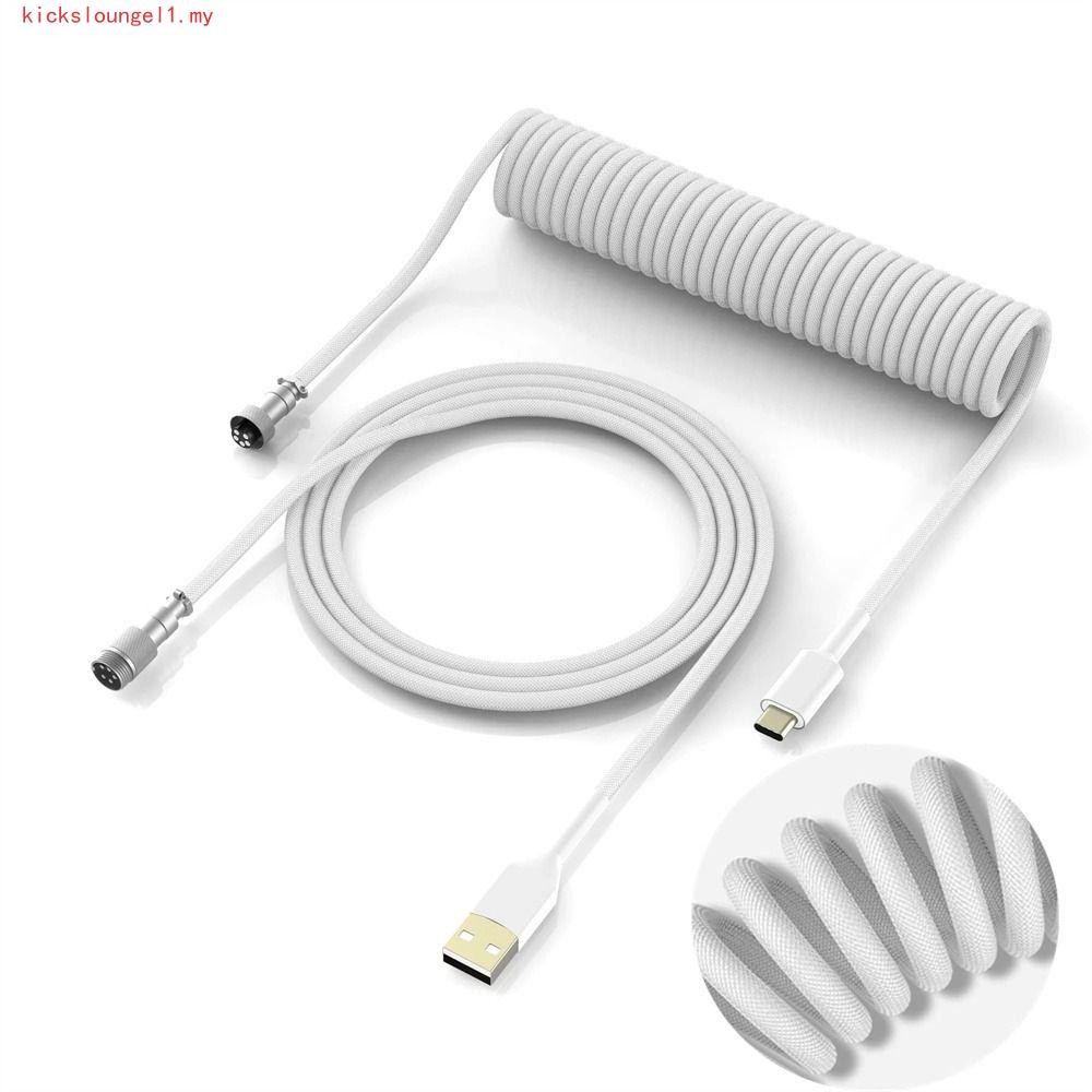 KICKSLOUNGEL Keyboard Coiled Cable Computer Braided Thread Usb Port 3 ...