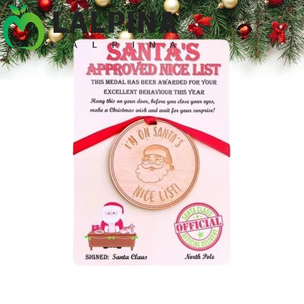 LALPINA Christmas Card Nice List Medals, Wooden Paper Nativity ...