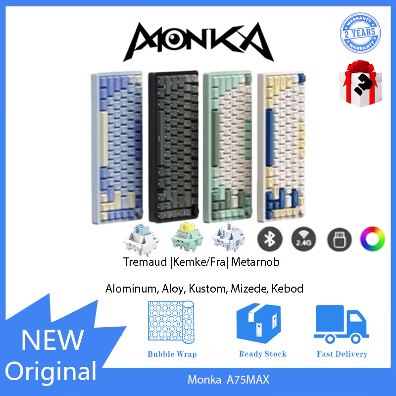 Monka A75 Max three-mode wireless metal aluminum hot-swappable 75 ...