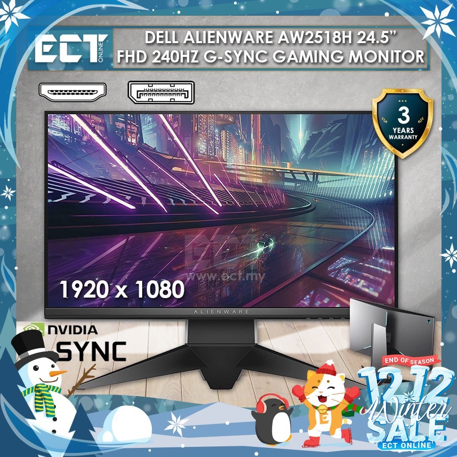 Dell Alienware AW2518H 24.5" FHD 240Hz G-Sync Gaming Monitor | Shopee ...