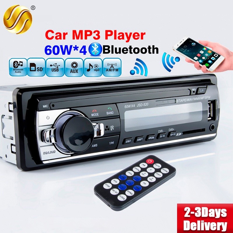 Car Radio Kereta MP3 player Bluetooth 12V 1 Din Stereo FM Audio USB TF ...