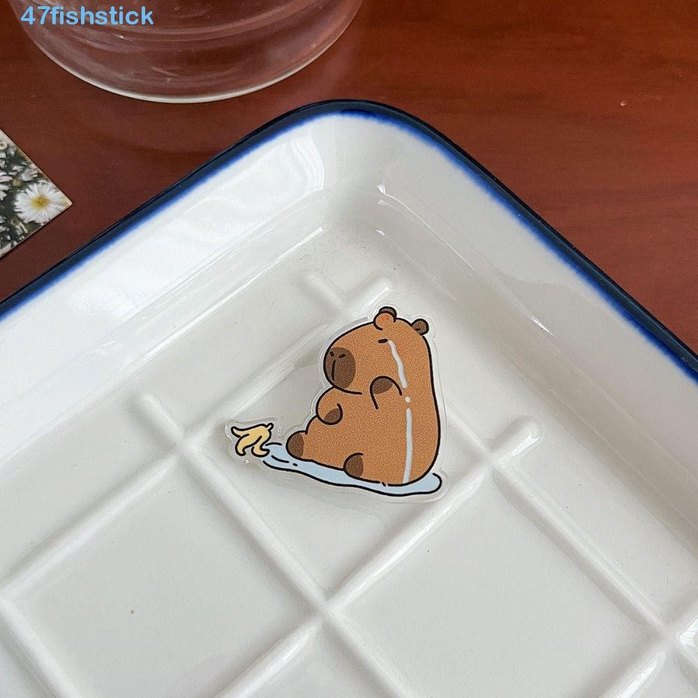 FISHSTICK Capybara Brooch, Kapibara Breastpin Acrylic Capybara Pin ...