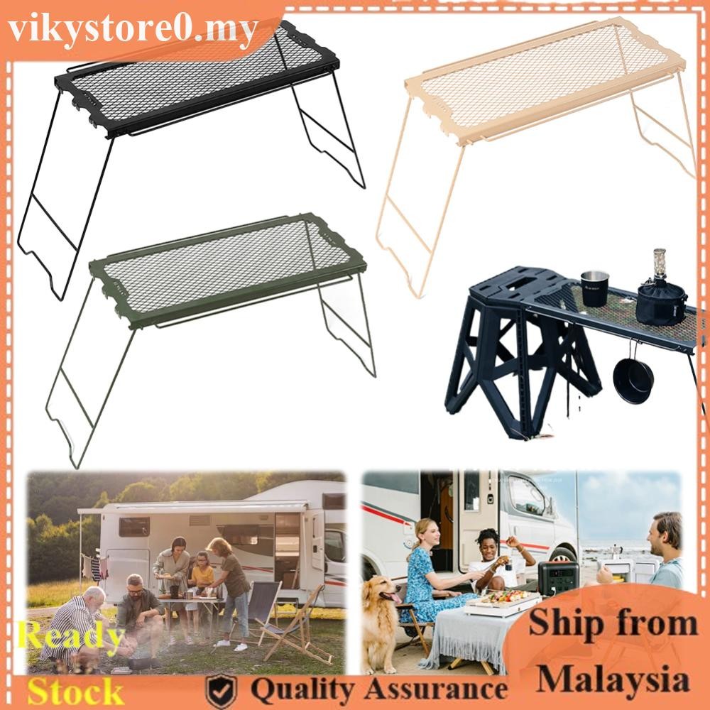 Folding Grid Table Iron Multifunctional Side Hanging Table for Picnic ...