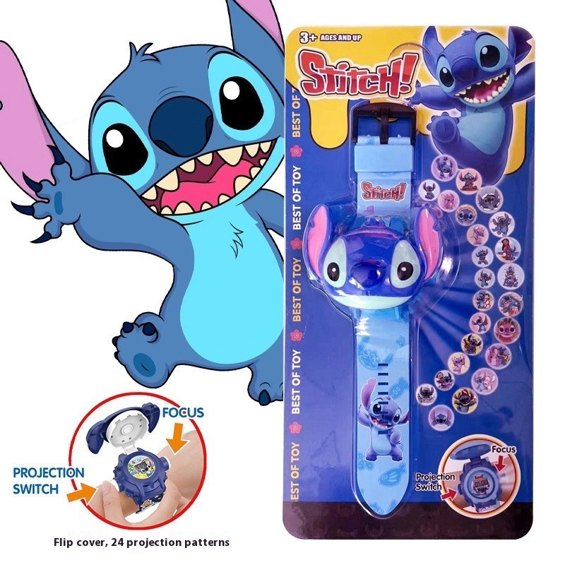 Kids Magic Projection Watch with 24 Cool Images Kid Stitch Toys Cartoon ...