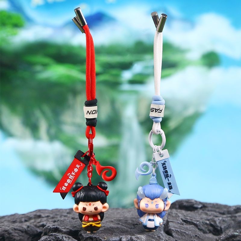 Nezha: The Devil Child's Sea Key Chain Cute Ao Bing Three-di ...