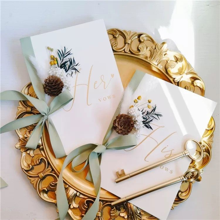Wedding Vow Card Newcomer Wedding Vow Card Champagne Color Premium ...