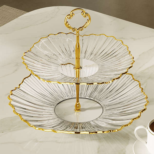 desert tray serving stand Pinggan buah mewah ringan, ruang tamu mewah ...