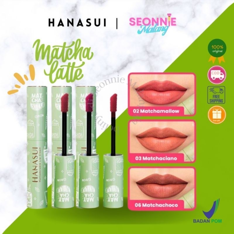 Hanasui Mattedorable Lip Cream Matcha Latte Edition 4g | Shopee Malaysia