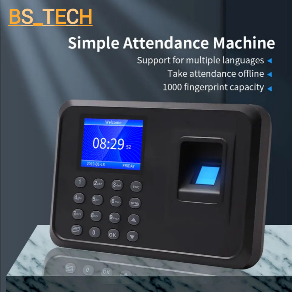 Biometric Fingerprint Attendance Machines Absence Punch Card Thumbprint Attendance Mesin ...