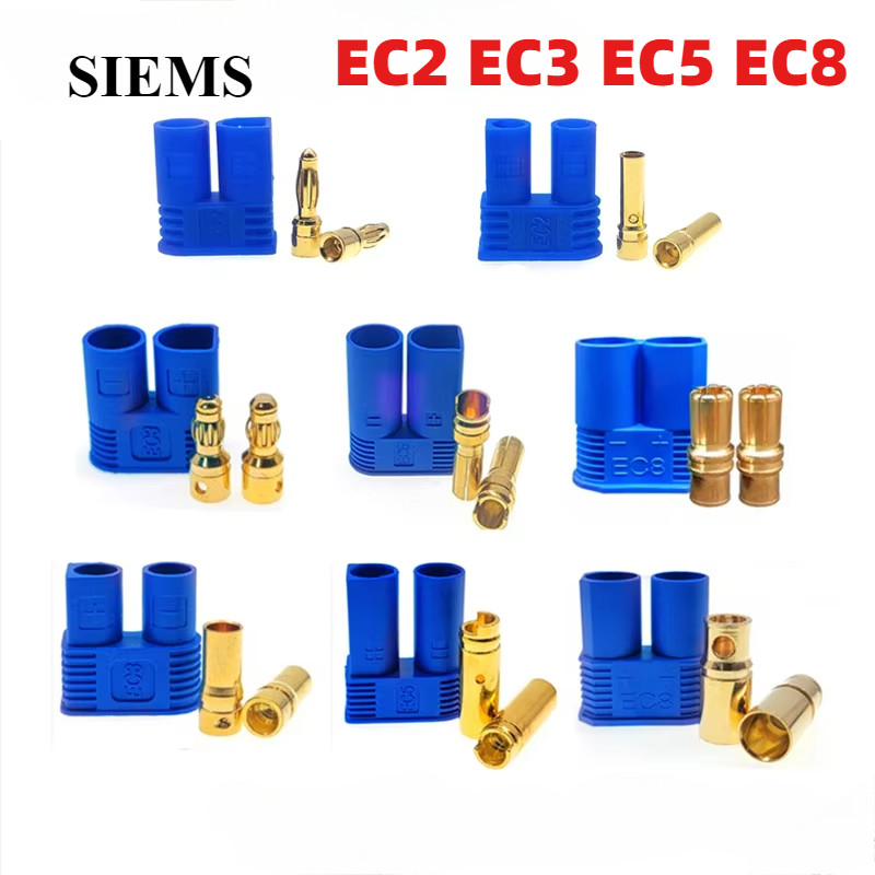 EC2 EC3 EC5 EC8 Banana Plug Connector Battery Motor Male And Female Head Aviation Model High ...