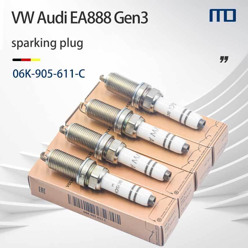 VW Audi Spark Plug, (1SET 4 buah) VW GOLF GTI MK7 PASSAT AUDI A4 A5 Q5 EA888 Gen3 asli ...