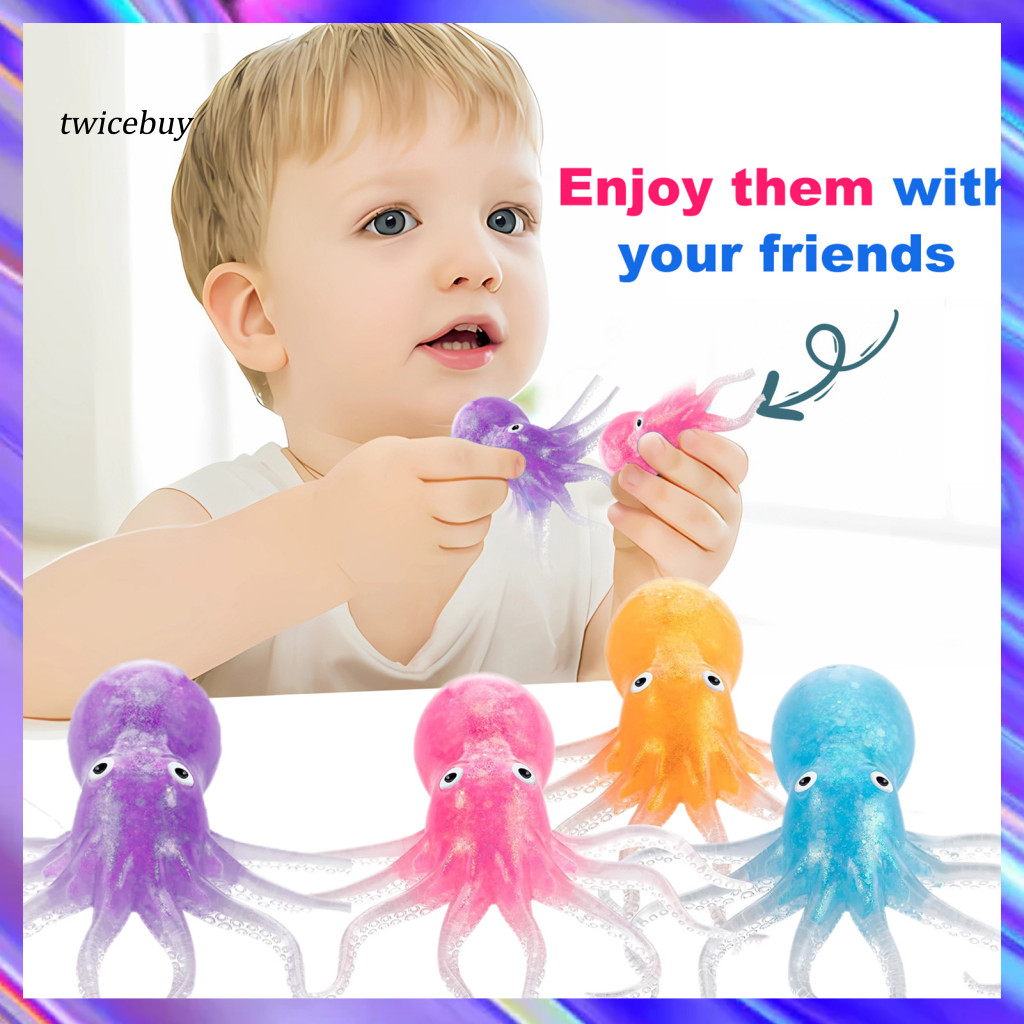 [TY] Kids Octopus Toy Colorful Octopus Stress Ball Set for Anxiety ...