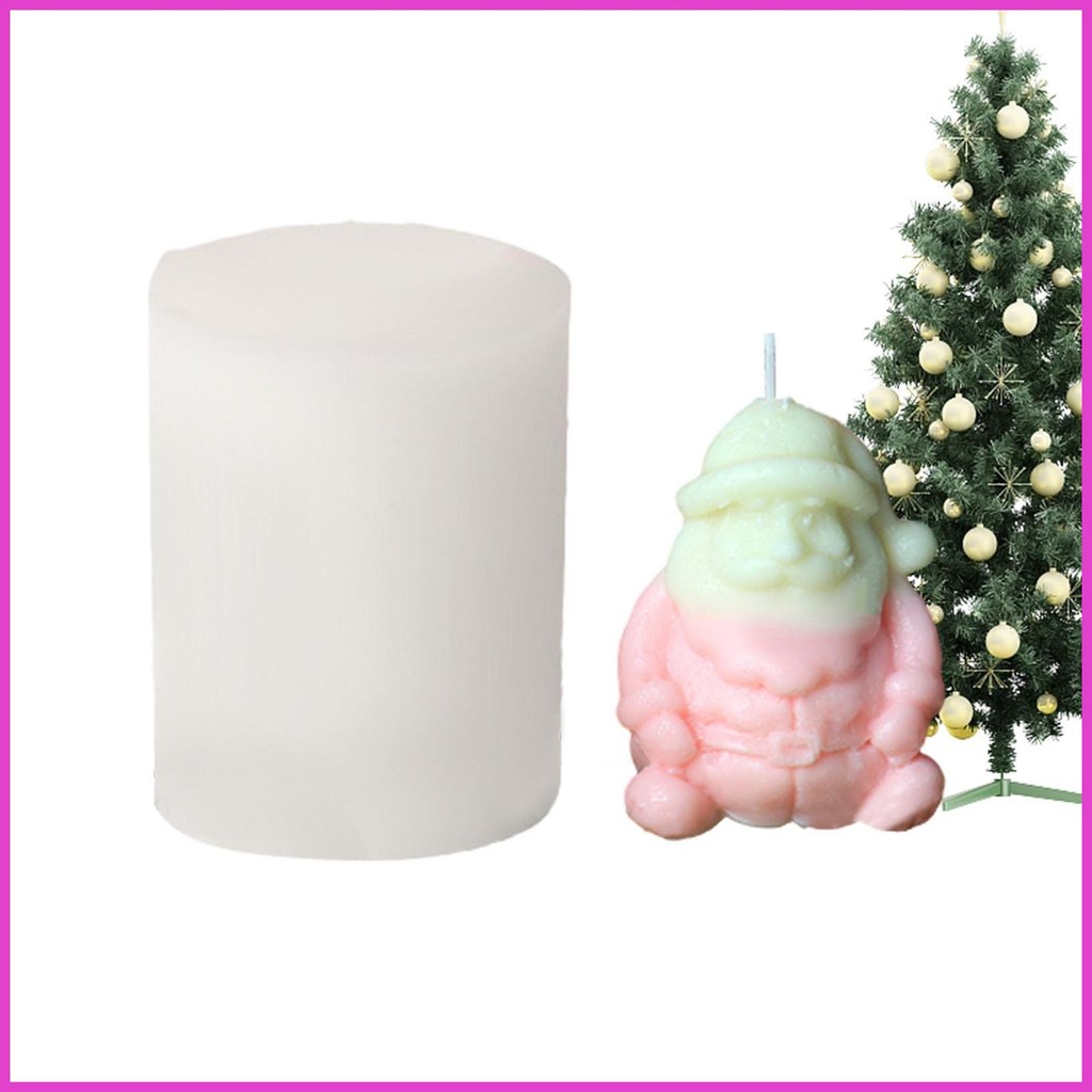 Santa Claus Candle Mold 3D Non-Stick Christmas Candle Mold Santa Claus ...