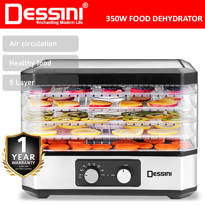 DESSINI ITALY 5 Layer Tray Food Dehydrator Dried Fruit Vegetable Meat ...