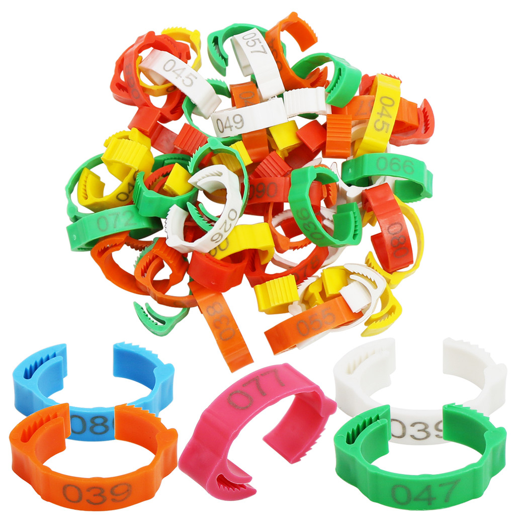 50/70PCS Multicolor Chicken Foot Rings Random Number Plastic Adjustable ...