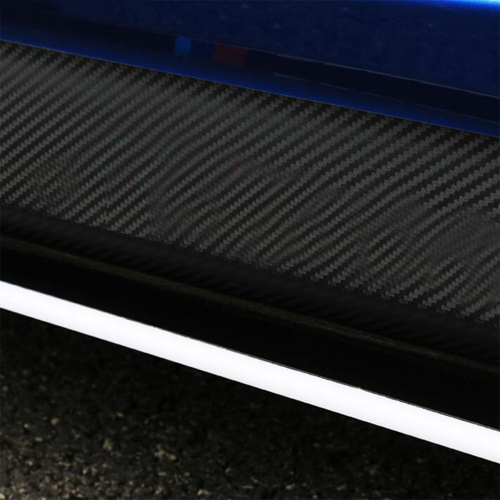 1-2Pairs Car Side Skirt Stickers Sill Stripe Black Carbon Fiber Black ...