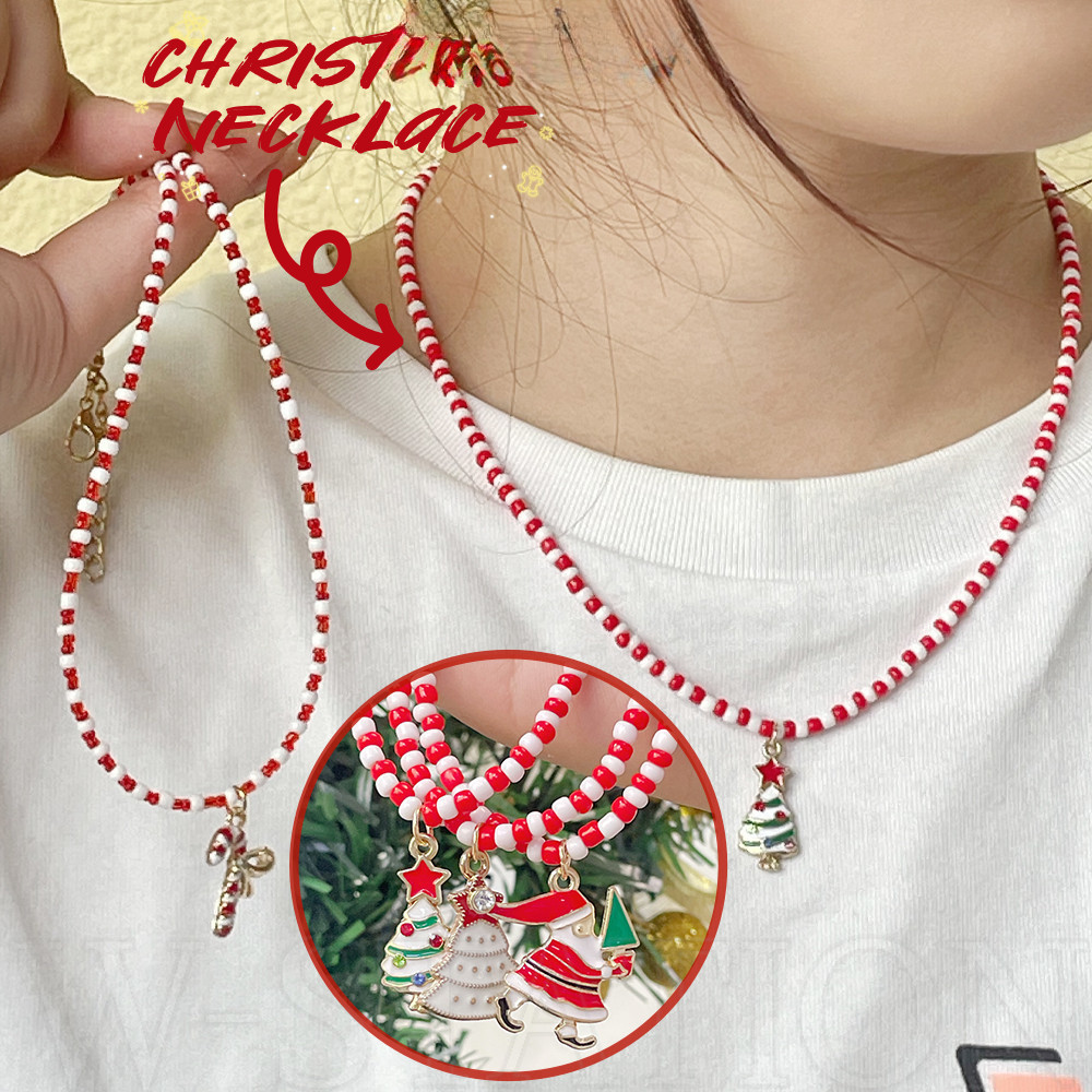 Christmas Drip Oil Pendant Necklace - for Women Girls Jewelry Gifts ...