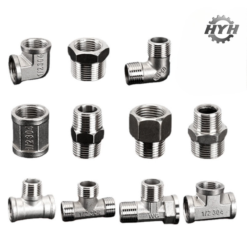 [HYH] 304 Stainless Steel Water Pipe Joint Three-way Elbow Threaded Inner Outer Thread Directly ...