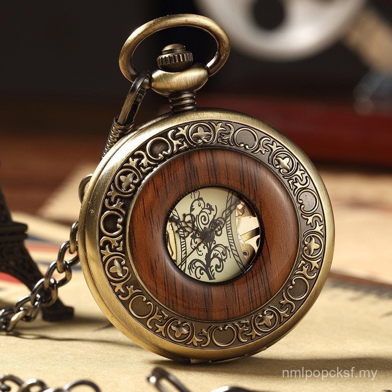 Pocket Watch Men's Mechanical Pocket Watch Flip Roman Classic Double ...