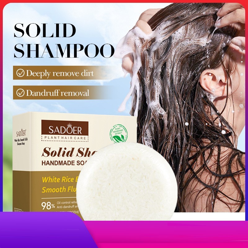 SADOER Rice Silky Smooth Shampoo Bar Deep Cleansing Hair Shampoo ...