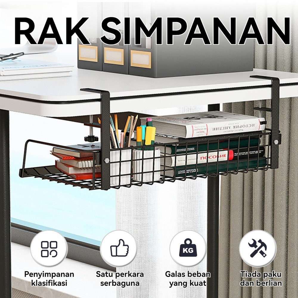 Office Desk Wire Organizers Under Table Storage Rack Wire Desk Cable ...