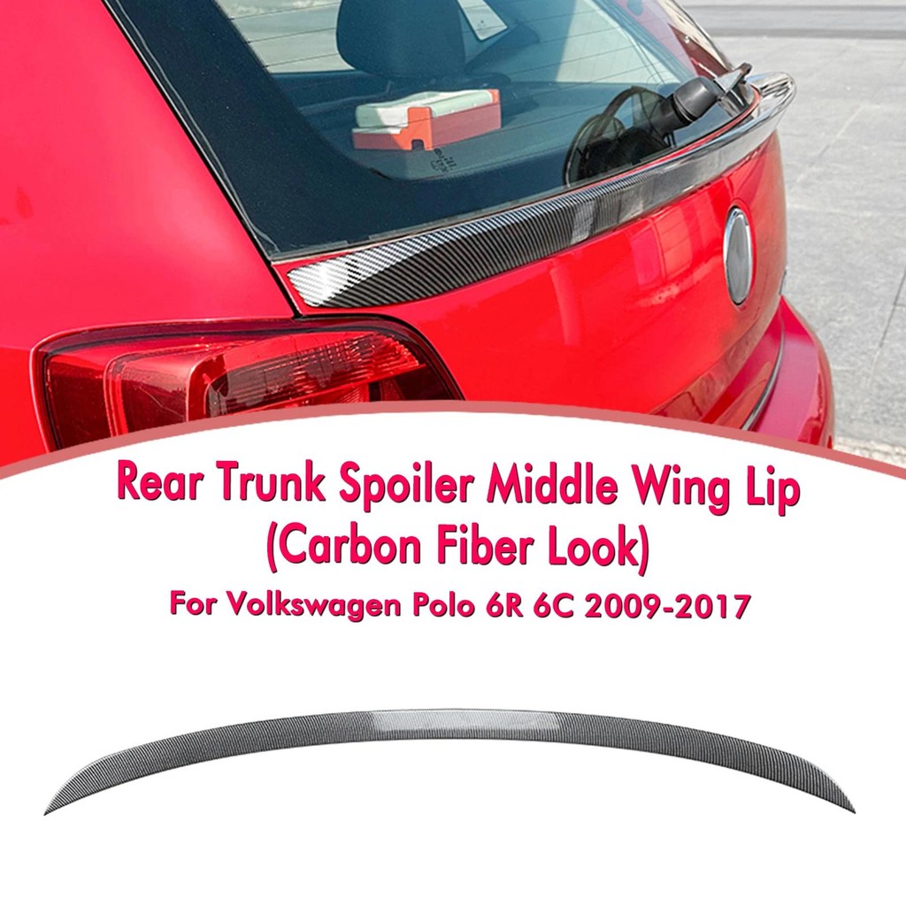 Rear Center Spoiler Wing For Volkswagen VW Polo 6R 6C 2009-2017 Carbon ...
