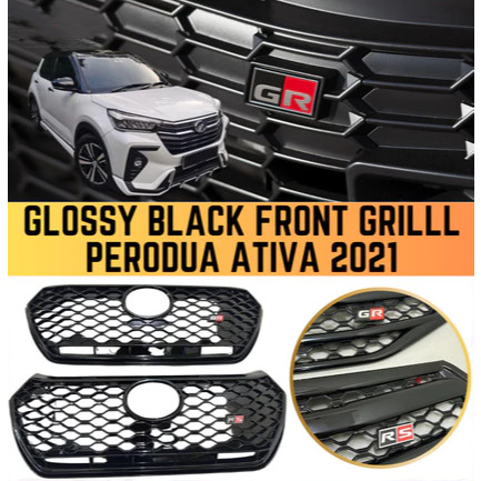 Perodua Ativa 2021 Front Grill Glossy Black (Mini Cooper Style) RS/GR ...