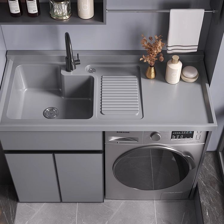 Space aluminium balcony washing machine cabinet combination washing ...