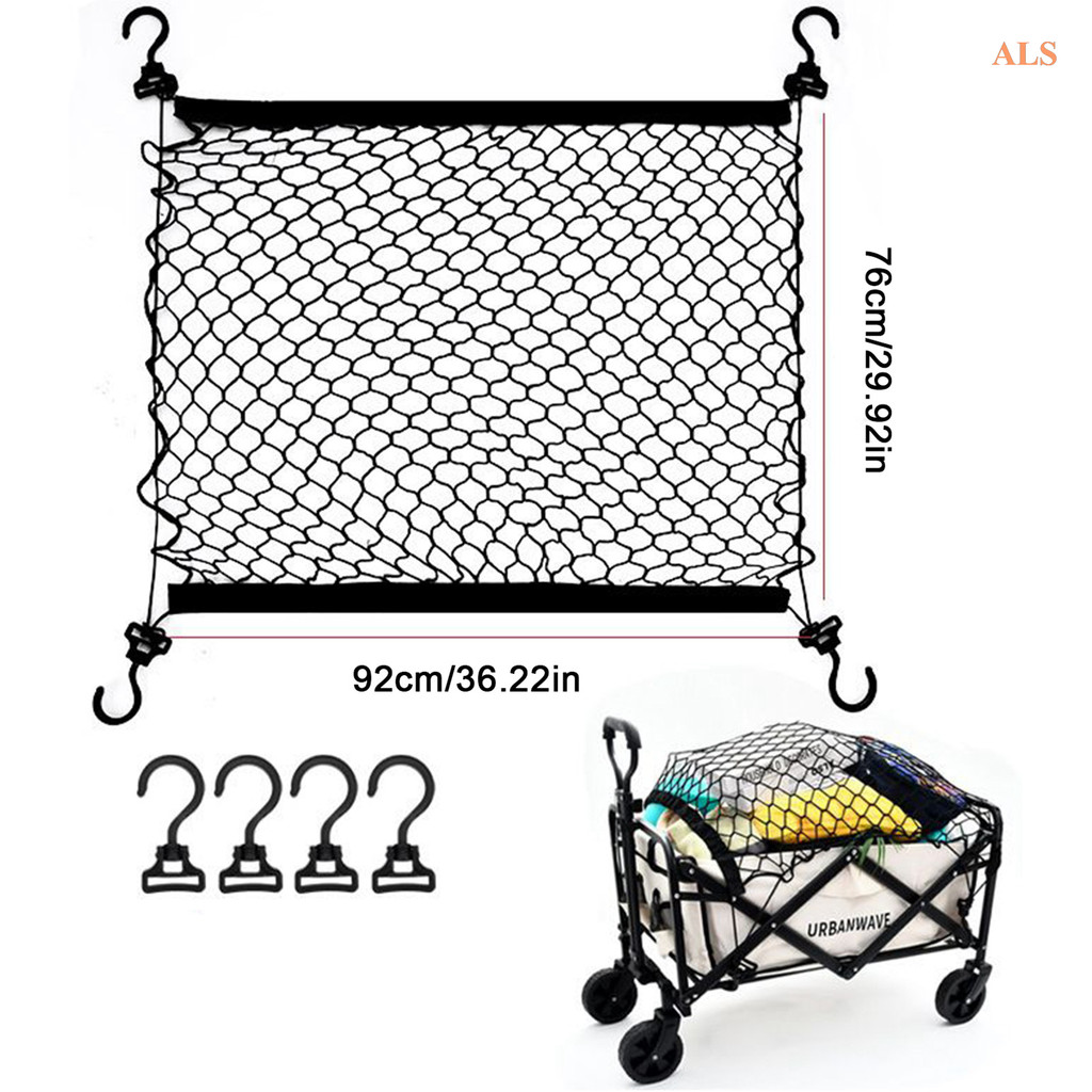 1pc Utility Wagon Net, Mesh Storage Organizer with Hooks, Elastic Net ...