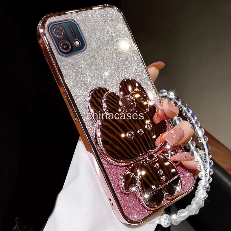 Casing OPPO a16k OPPO A16E with rabbit mirror bracket and anti drop ...