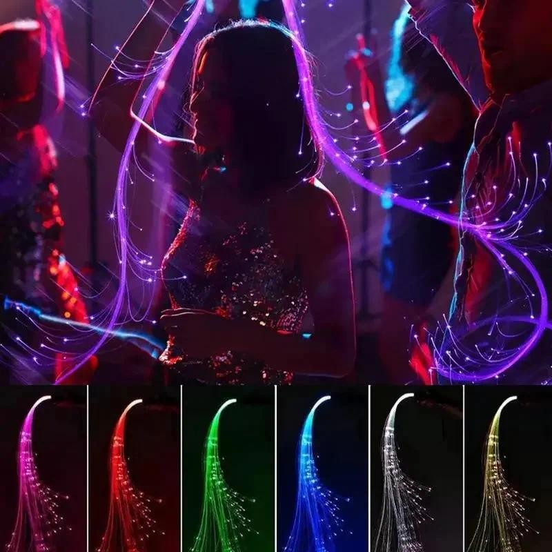 LED Fiber Optic Whip USB Rechargeable Optical Hand Rope Pixel Light-up ...